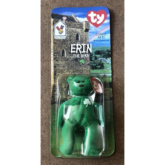 Ty | Toys | Vintage 999 Ty Beanie Baby Erin The Bear Plush Toy ...